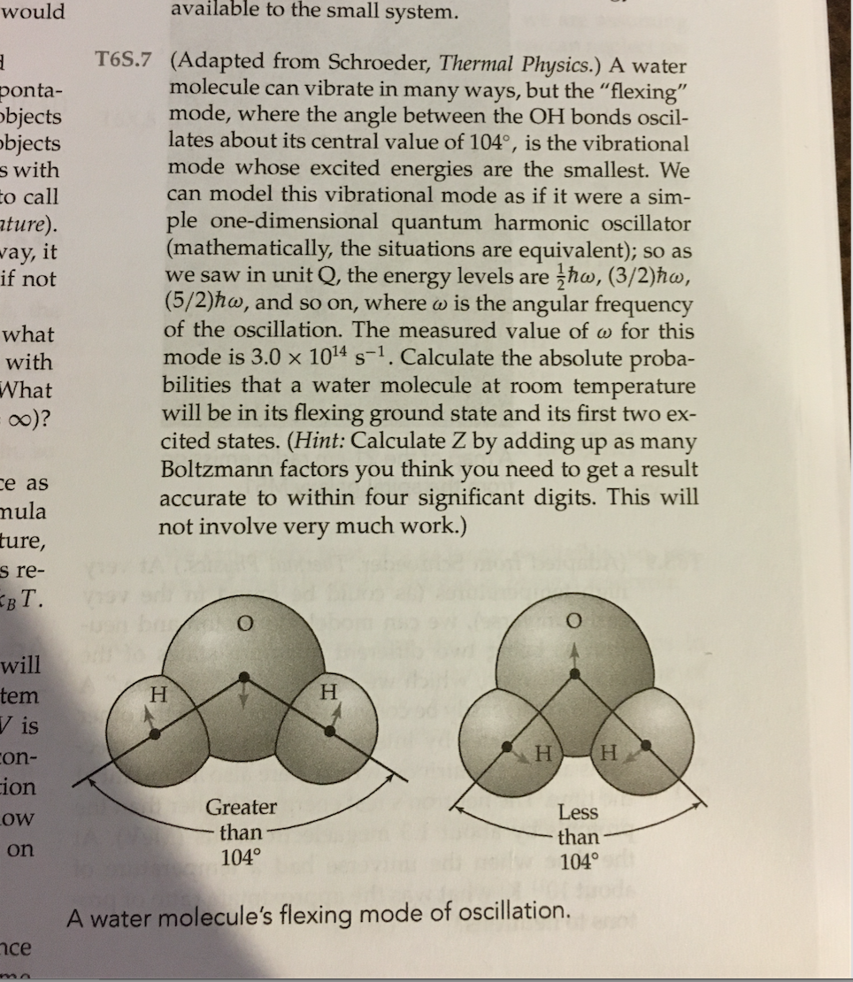 Solved A water molecule can vibrate in many ways, but the | Chegg.com