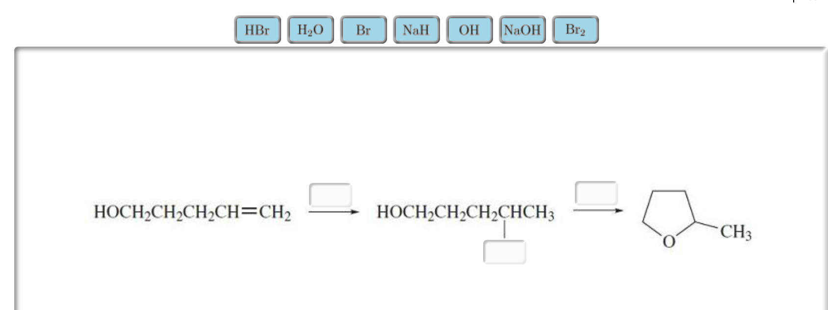 Solved HOCH2CH2CH2CH= CH2 right arrow HOCH2CH2CH2CHCH3 | Chegg.com