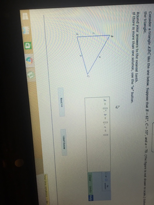 Solved Consider a triangle ABC like the one below. Suppose | Chegg.com
