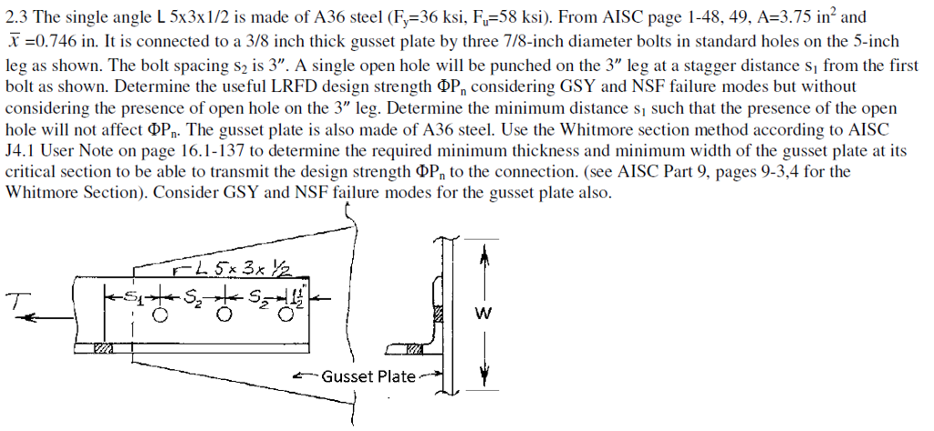 Solved All problems are to be done according to the AISC | Chegg.com