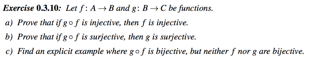 Solved Let f: A rightarrow B and g: B rightarrow C be | Chegg.com