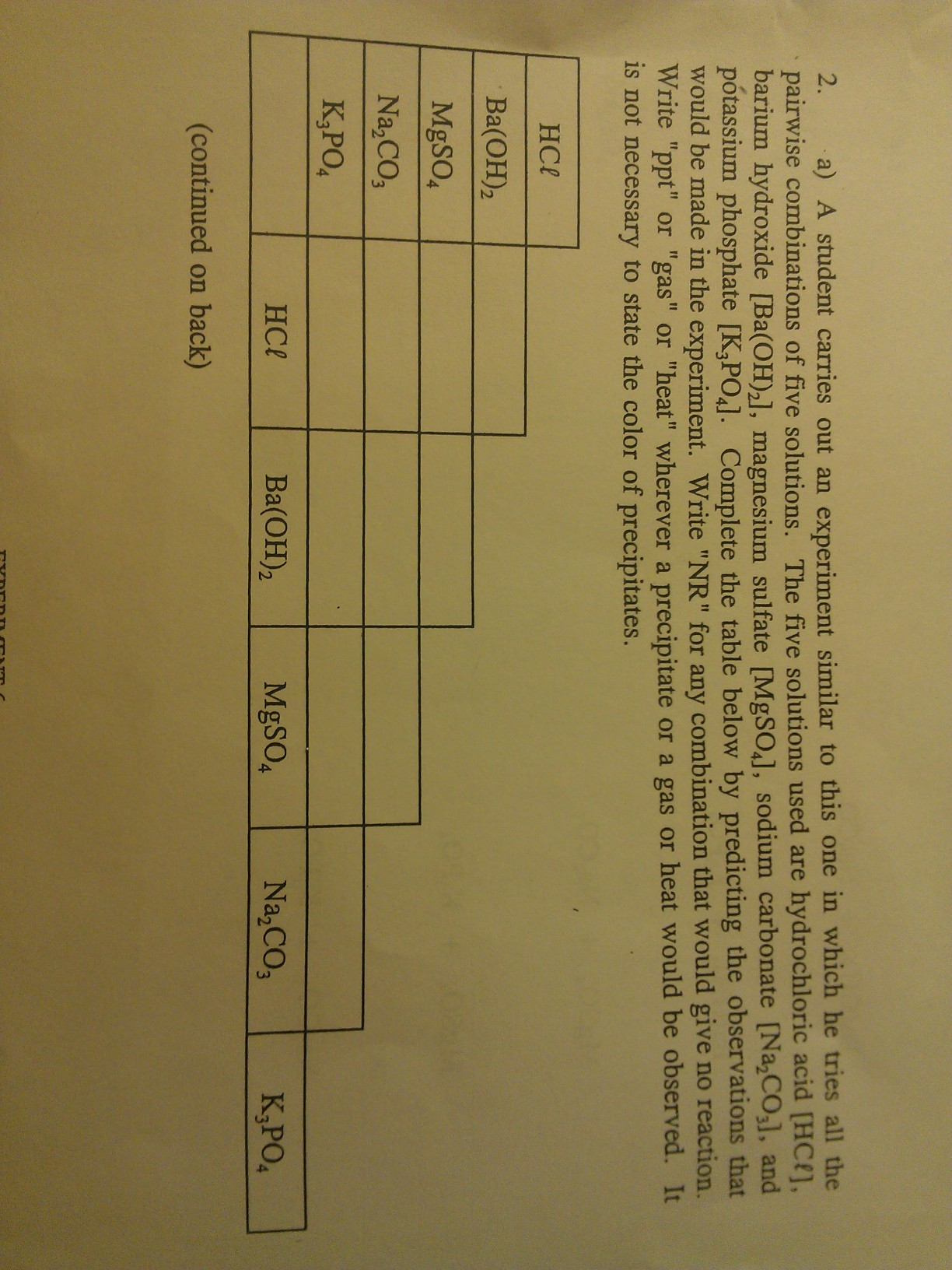 Solved A student carries out an experiment similar to this | Chegg.com