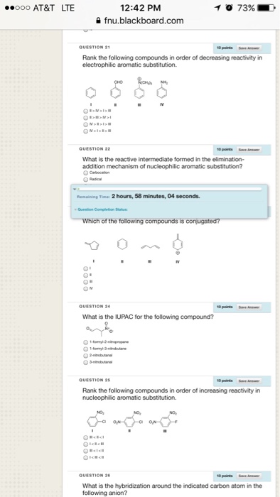 Solved Rank The Following Compounds In Order Of Decreasing