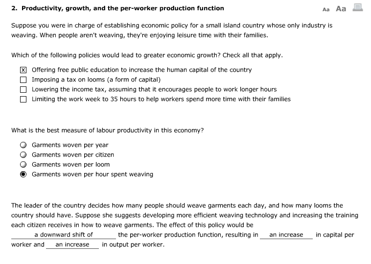 Solved 2. Productivity, growth, and the per-worker | Chegg.com