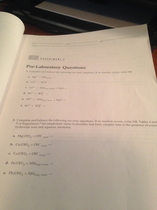 Solved Complete and balance the following net ionic | Chegg.com