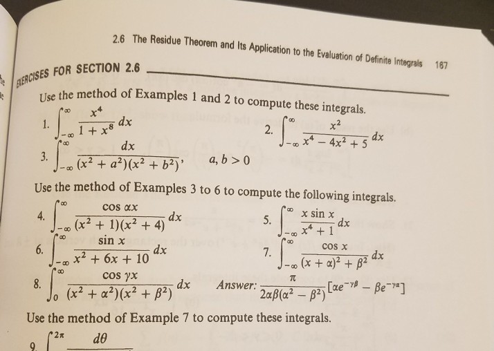 Solved 2.6 The Residue Theorem and Its Application to the | Chegg.com