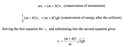Solved mv (m M)vs conservation of momentum) (m M), (m +M)gh | Chegg.com