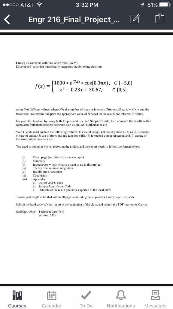 Develop A C Code That Numerically Integrates The 5128