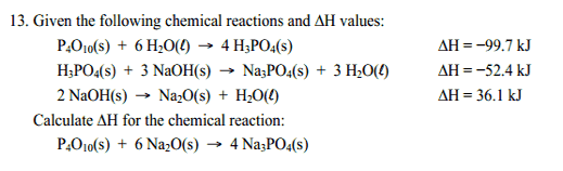 Solved Given the following chemical reactions and delta H | Chegg.com