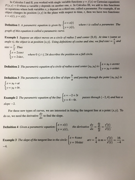 Solved In Calculus I And Ii You Worked With Single Variable 