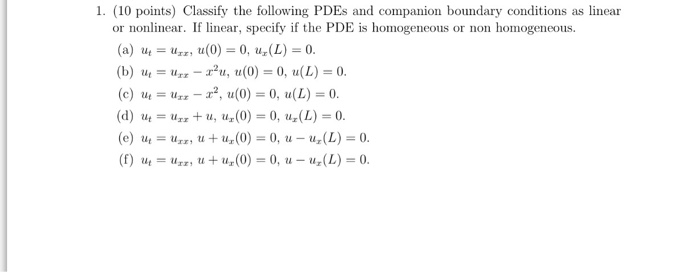Solved Classify the following PDEs and companion boundary | Chegg.com