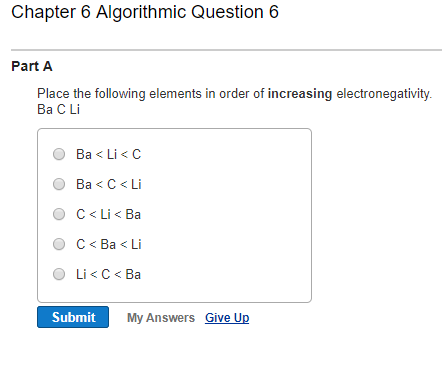 Solved Chapter 6 Algorithmic Question 6 Place the following | Chegg.com