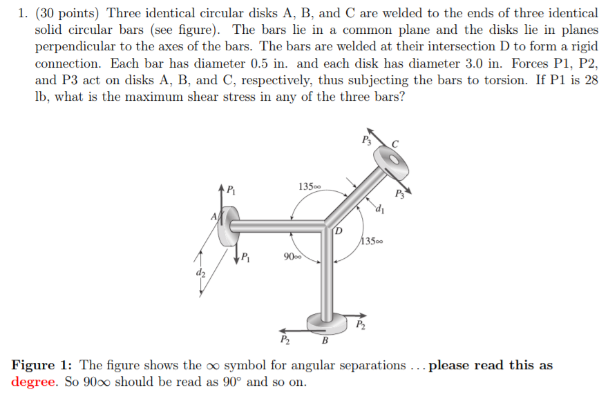 Solved 1. (30 points) Three identical circular disks A, B, | Chegg.com
