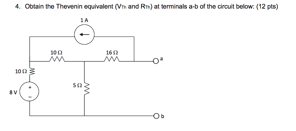 Solved 4. Obtain the Thevenin equivalent (VTh and RTh) at | Chegg.com