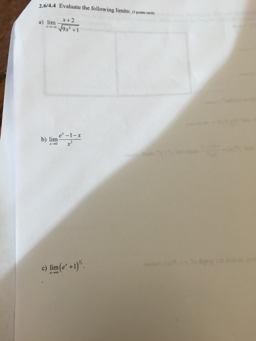 Solved Evaluate the following limits lim_x rightarrow | Chegg.com
