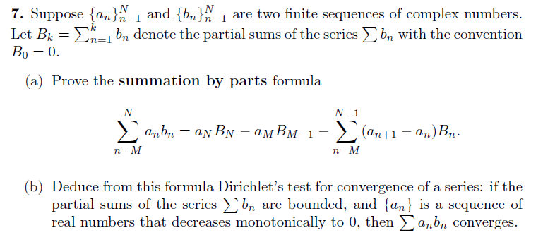 Solved Suppose {a_n}^N _n=1 and {b_n}^N n=1 are two finite | Chegg.com