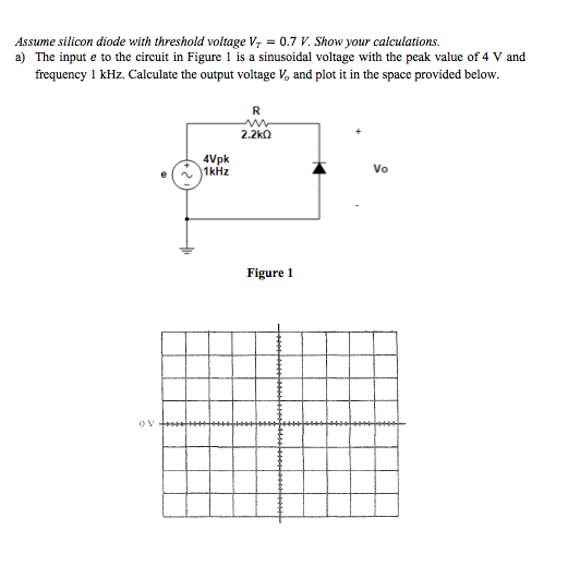 Solved Assume silicon diode with threshold voltage V0.7 V. | Chegg.com