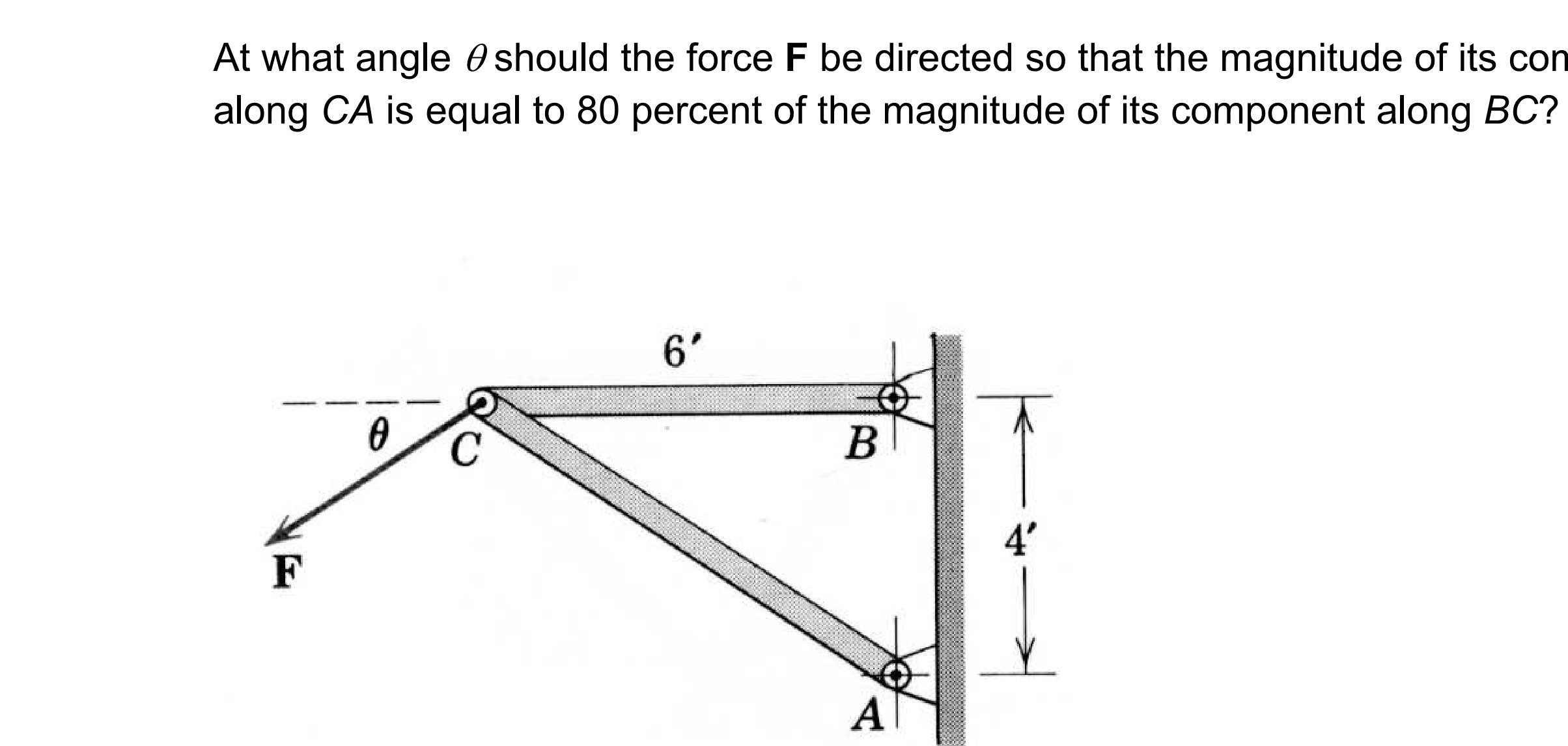 Solved "At what angle theta should the force F be directed | Chegg.com