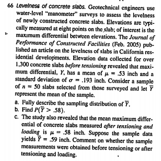 Solved Levelness of concrete slabs. Geotechnical engineers | Chegg.com