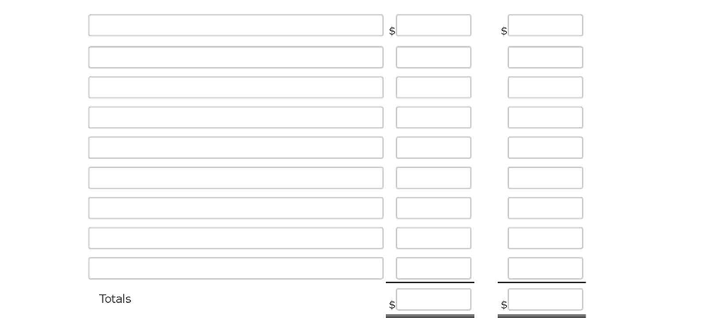 Solved The completed financial statement columns of the | Chegg.com