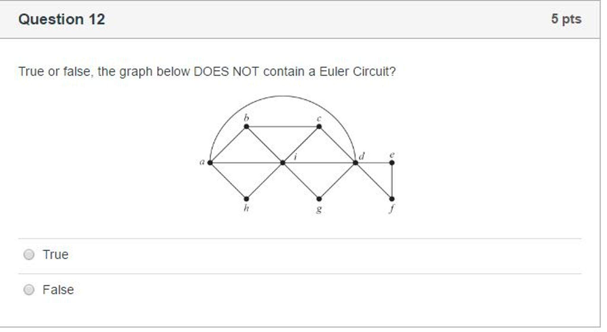 Solved True or false, the graph below DOES NOT contain a | Chegg.com
