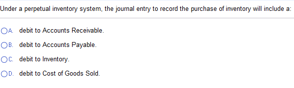 Solved Under a perpetual inventory system, the journal entry | Chegg.com
