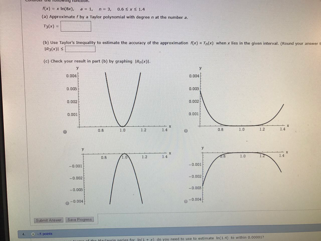 Solved Consider the following function. f (x) = x ln (8x), | Chegg.com