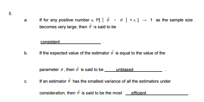 Solved a. If for any positive number epsilon P[|theta - | Chegg.com