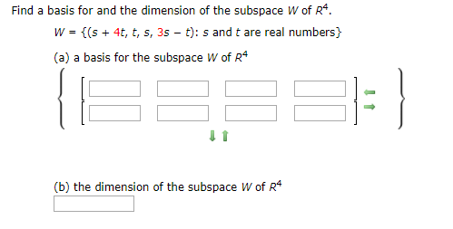Solved Find a basis for and the dimension of the subspace W | Chegg.com