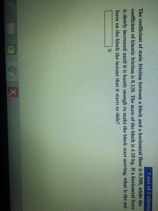 Solved The coefficient of static friction between a block | Chegg.com