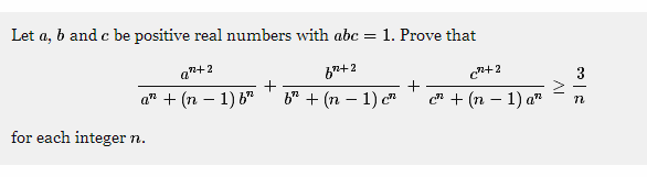 Solved Let A, B And C Be Positive Real Numbers With Abc = 1. 