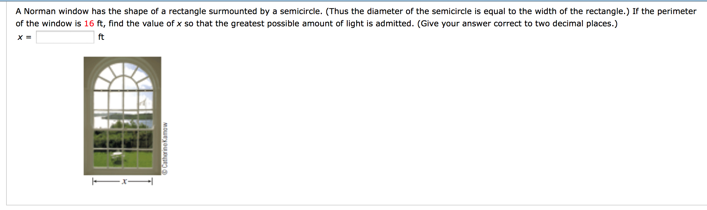 Solved A Norman window has the shape of a rectangle | Chegg.com