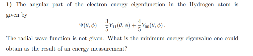 Solved 1) The angular part of the electron energy | Chegg.com