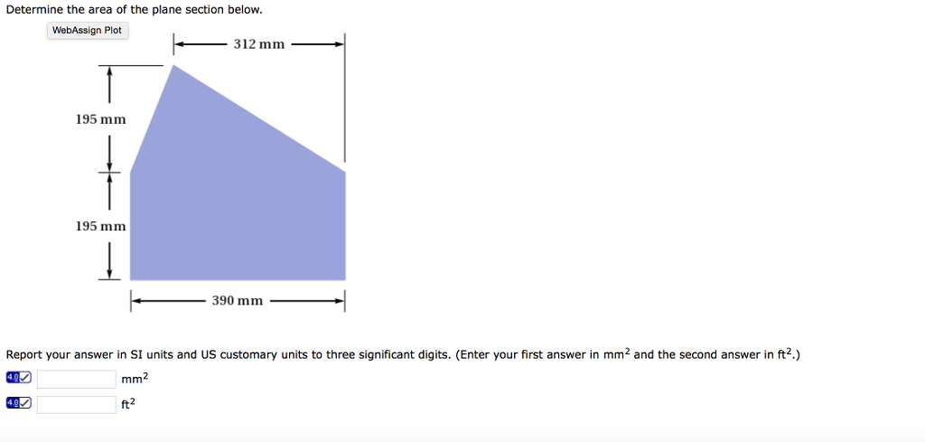 Solved Determine the area of the plane section below. | Chegg.com