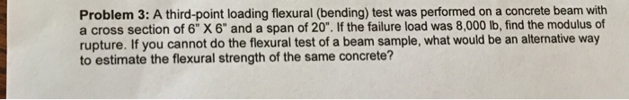 Solved A third-point loading flexural (bending) test was | Chegg.com