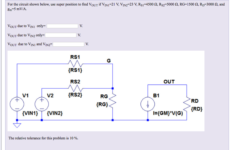 Solved For the circuit shown below, use super position to | Chegg.com