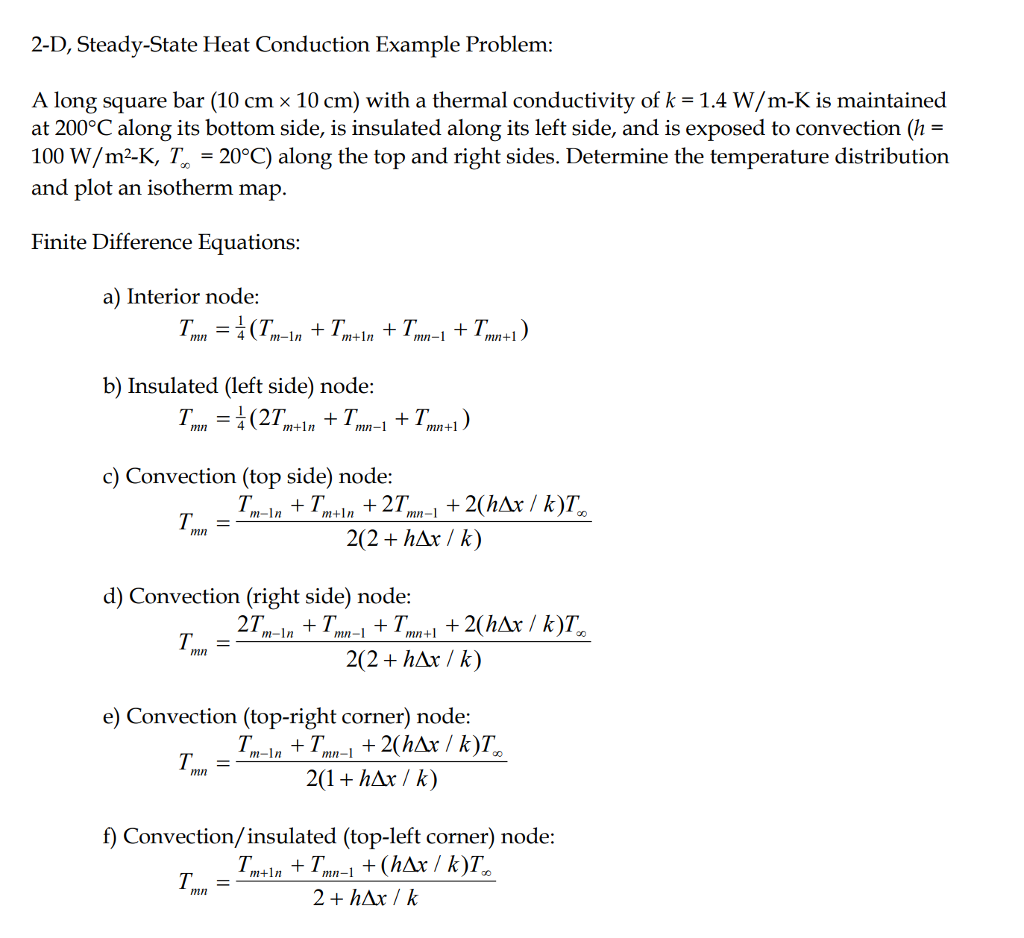 2 D Steady State Heat Conduction Example Problem A
