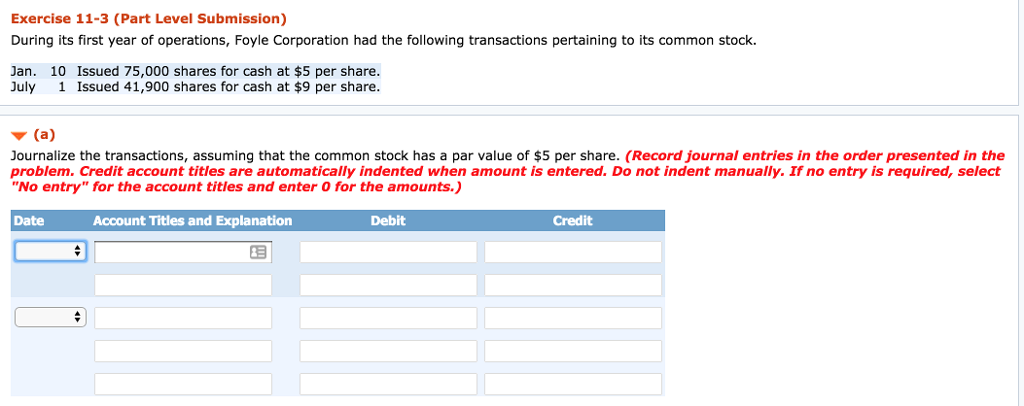 Solved Exercise 11-3 (Part Level Submission) During its | Chegg.com