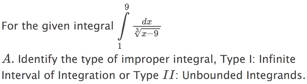 Solved r the given integral / dx A. Identify the type of | Chegg.com