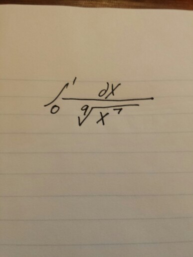 Solved integrate 1 0 partial x/9 root x^7 | Chegg.com