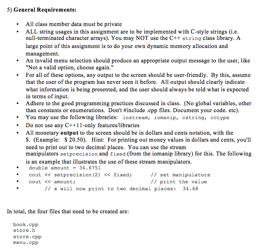 Solved This C++ program consists of writing classes that | Chegg.com
