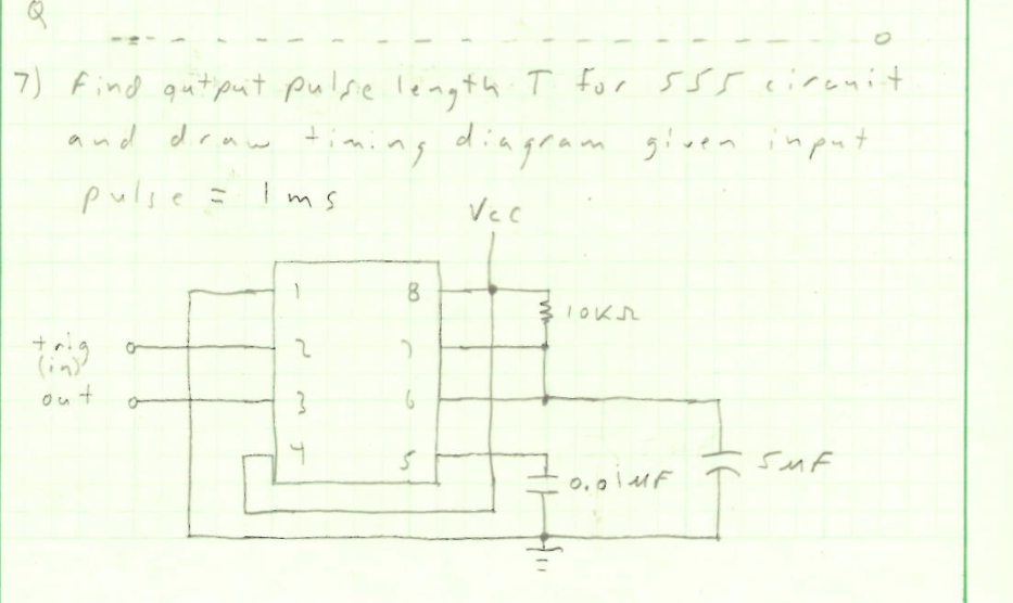 Solved Find output pulse length T F_0, 555 circuit and draw | Chegg.com