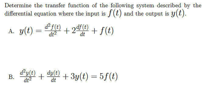 Solved Determine the transfer function of the following | Chegg.com