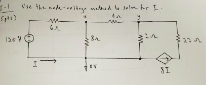 Solved Use the node-voltage method to solve for I. | Chegg.com