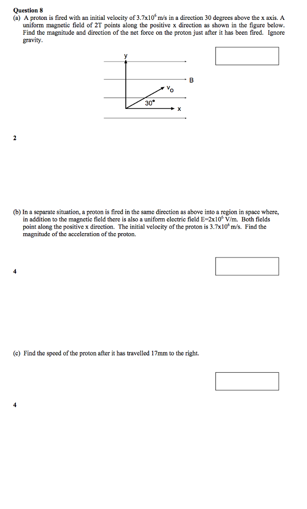 Solved: (a) A Proton Is Fired With An Initial Velocity Of ... | Chegg.com