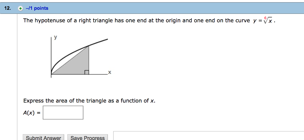 Solved 12. + -11 points The hypotenuse of a right triangle | Chegg.com