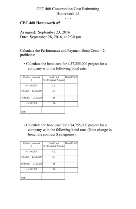 Solved Calculate the Performance and Payment Bond Costs - 2 | Chegg.com
