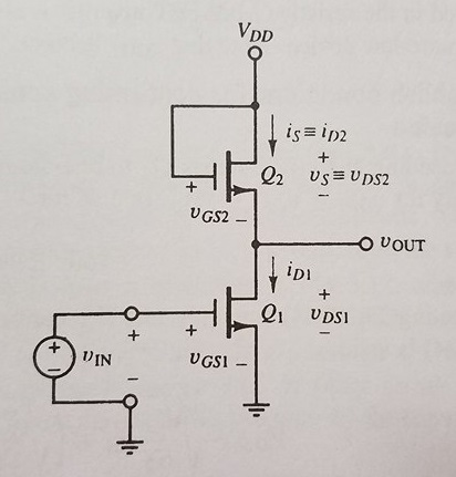 Solved 6.37 The NMOS inverter with enhancement-mode load of | Chegg.com