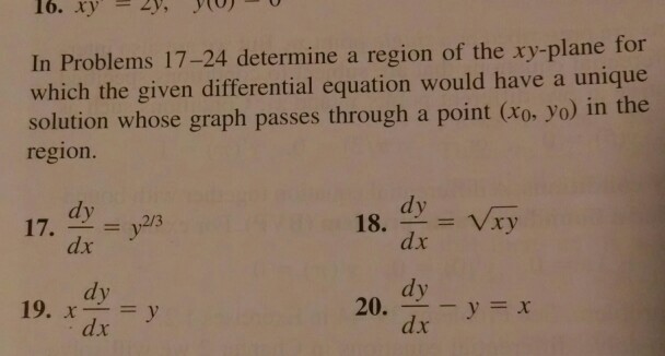 Solved In Problems 17-24 determine a region of the xy-plane | Chegg.com