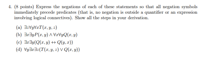 Solved Express the negations of each of these statements so | Chegg.com